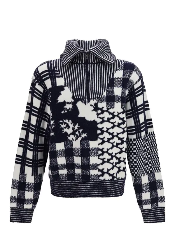 Loewe Wool Zip Sweater - Blue