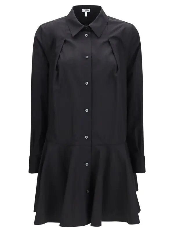 Loewe Cotton Shirt Dress - Black