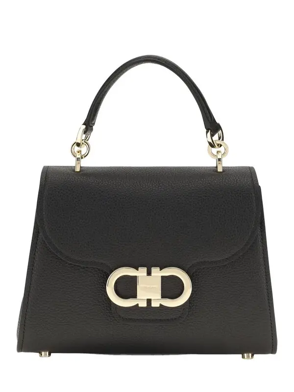 FERRAGAMO Gancini Mini Handbag - Black