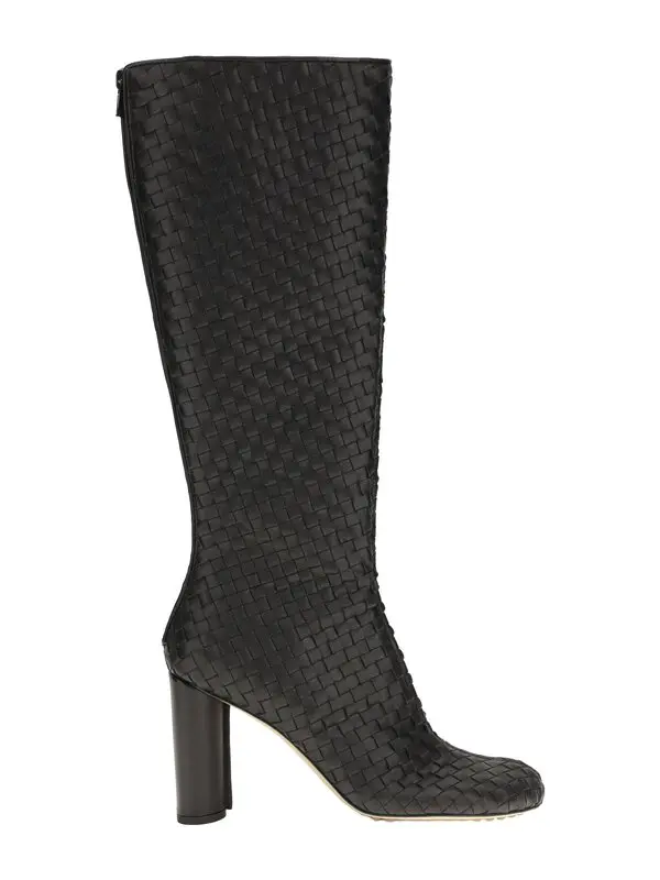 Bottega Veneta Cherry Intrecciato High Boots - Black