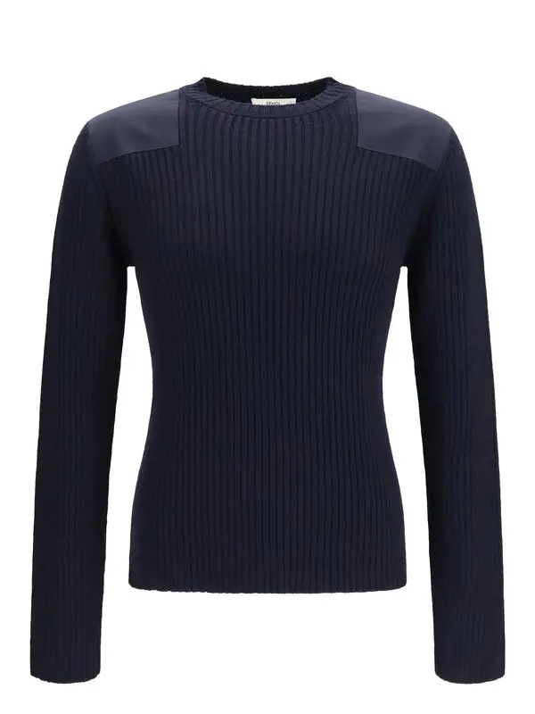 Fendi Ribbed Wool Sweater - Blue