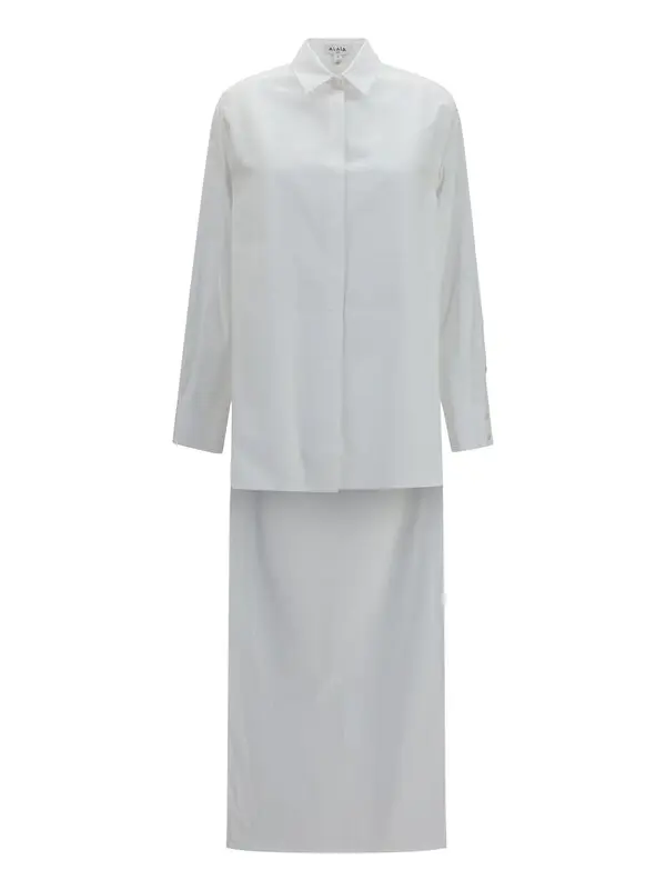 Alaïa Asymmetric Cotton Poplin Shirt - White