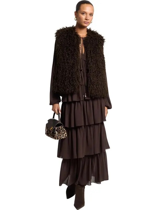Michael Kors Faux Shearling Vest In Size By - Brown