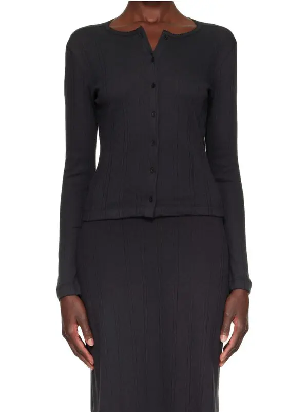 COU COU Open-knit Cardigan - Black