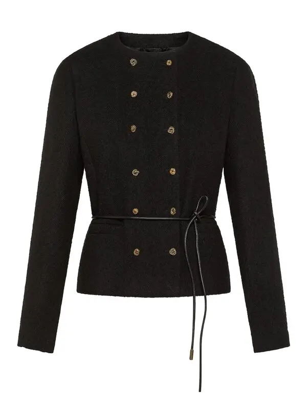 Seventy Wool Blend Jacket With Belt - Black