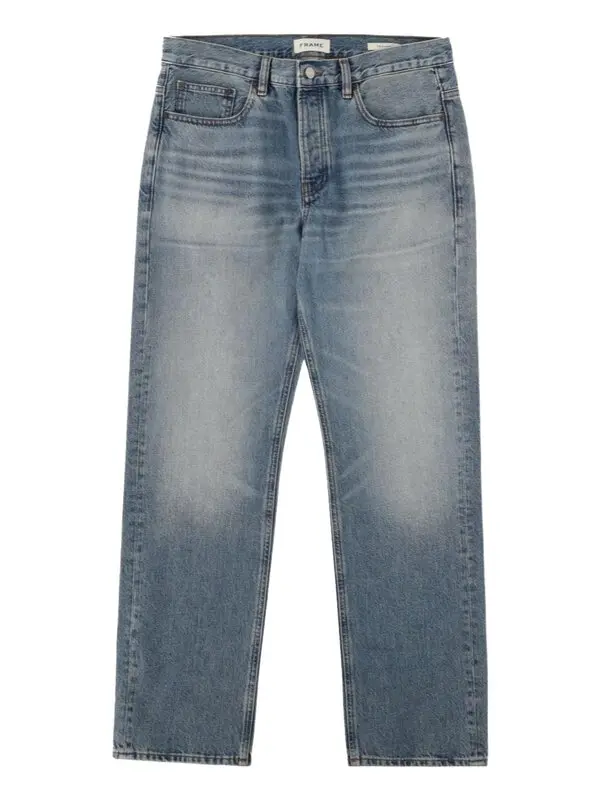 FRAME High-rise Straight-leg Jeans - Blue