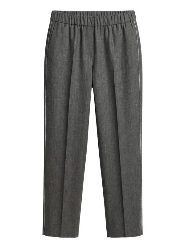 Peserico Pleated Wool Casual Trousers - Grey