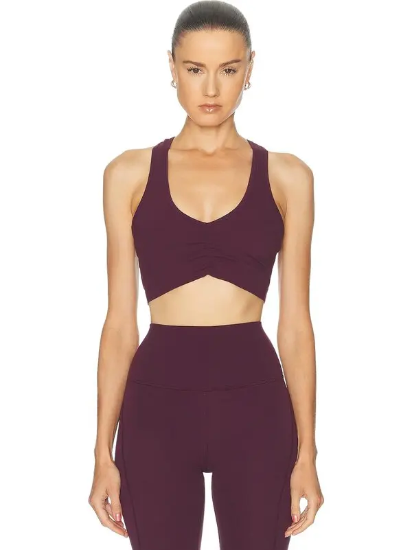 Splits59 Airweight Sports Bra With Ruching - Dark Cherry