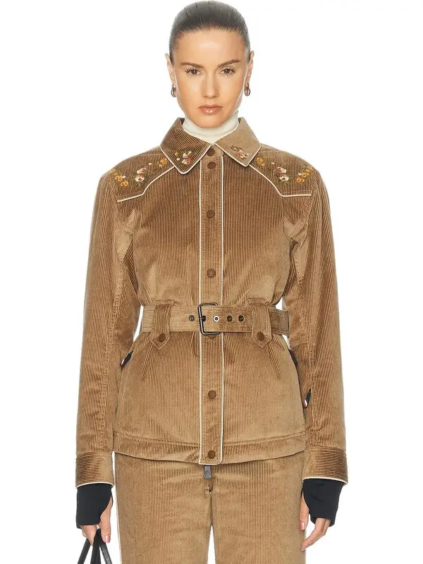 Moncler Olonne Shirt Jacket In Tan - Brown Nut