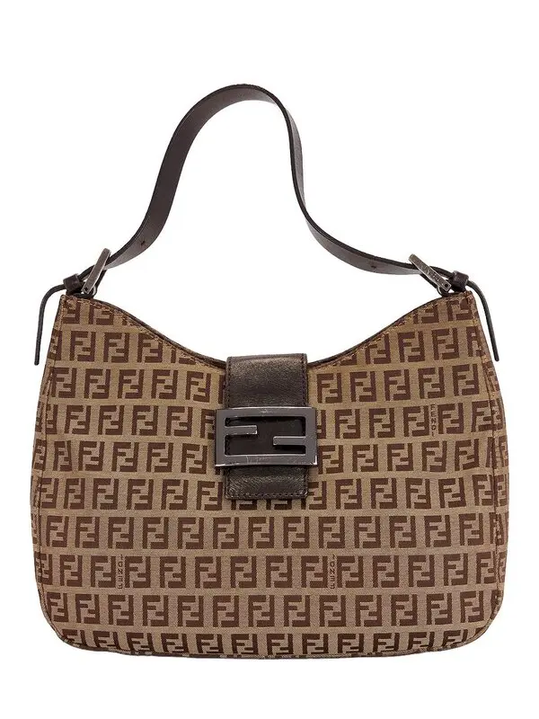 Fendi Zucchino Shoulder Bag - Brown