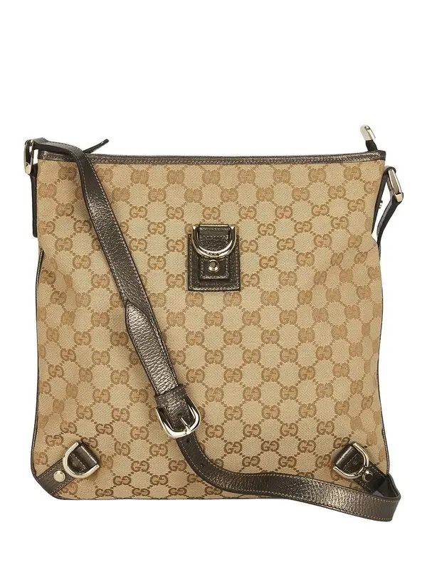 Gucci Abbey Flat Messenger Bag - Beige
