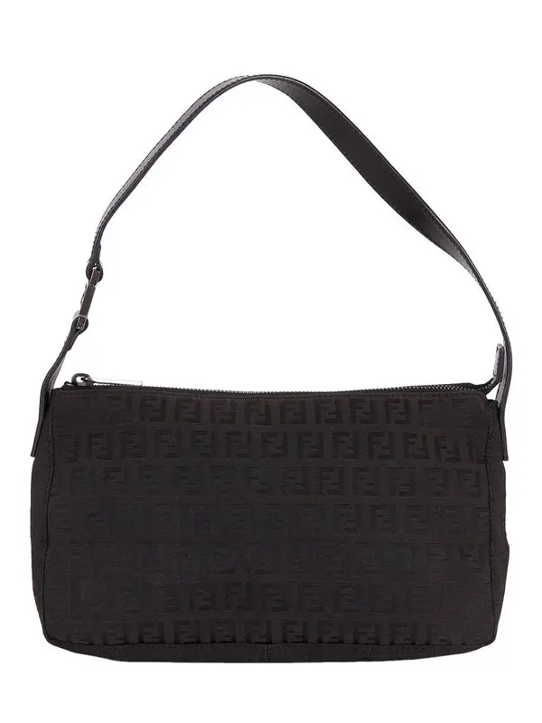 Fendi Zucchino Pochette Shoulder Bag - Black