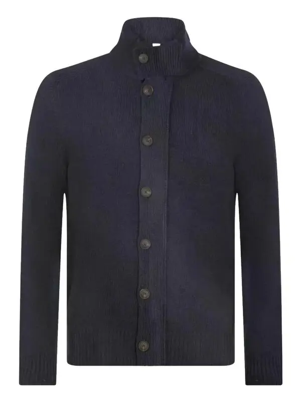 GRAN SASSO Button-up Mock-neck Cardigan - Blue