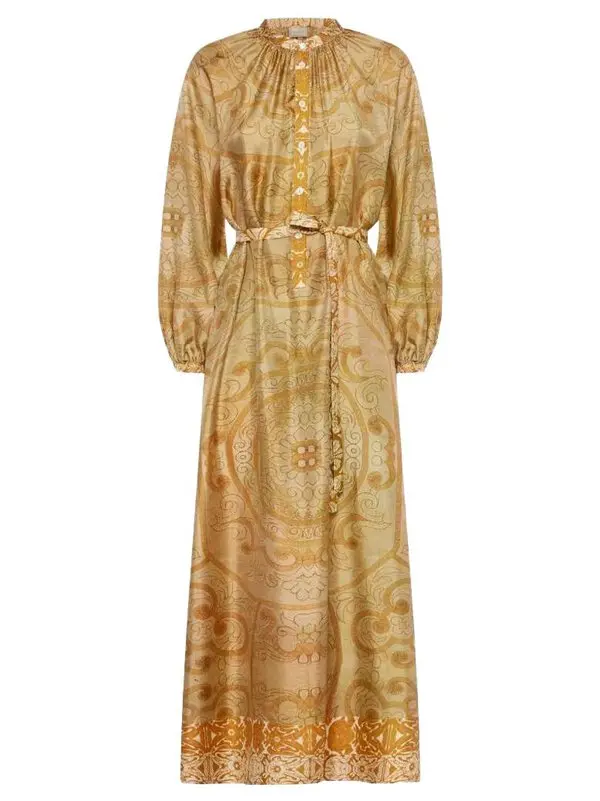 PIERRE-LOUIS MASCIA Aloe Paisley-print Maxi Dress - Neutrals