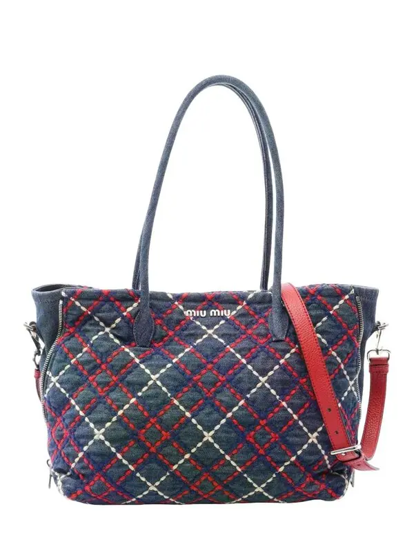 Miu Miu 2010-2026 Denim Tote Bag - Blue