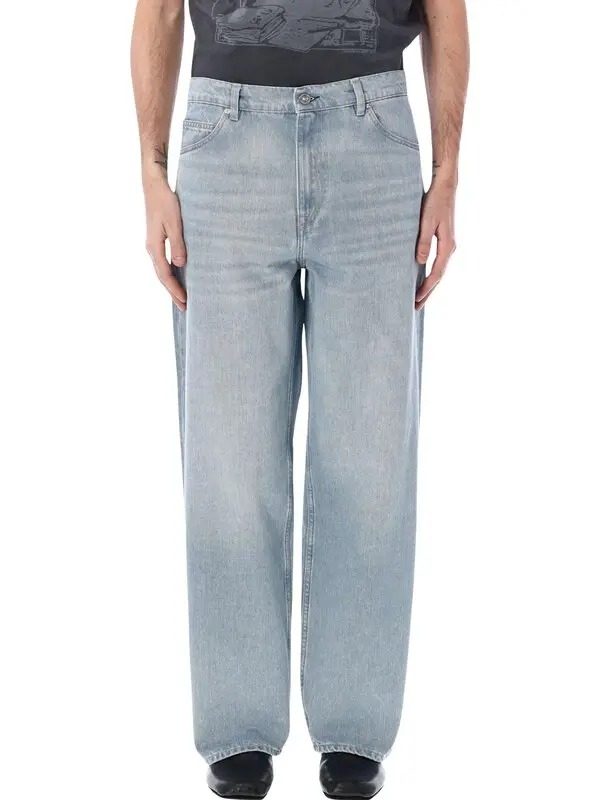 Our Legacy Vast Cut High-waist Pigment-coated Relaxed Jeans - Blu