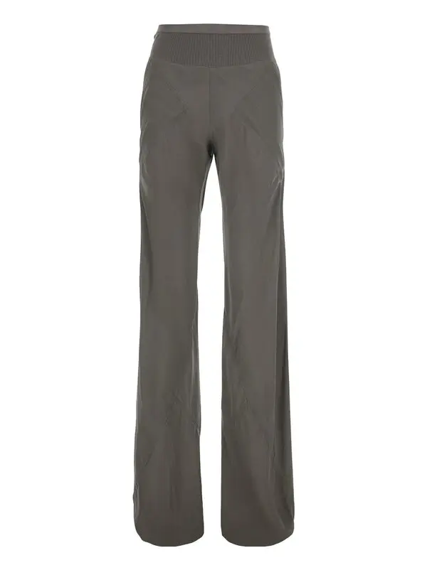 Rick Owens Bias Dust Fabric Trousers With Essential Line Detail - Grey