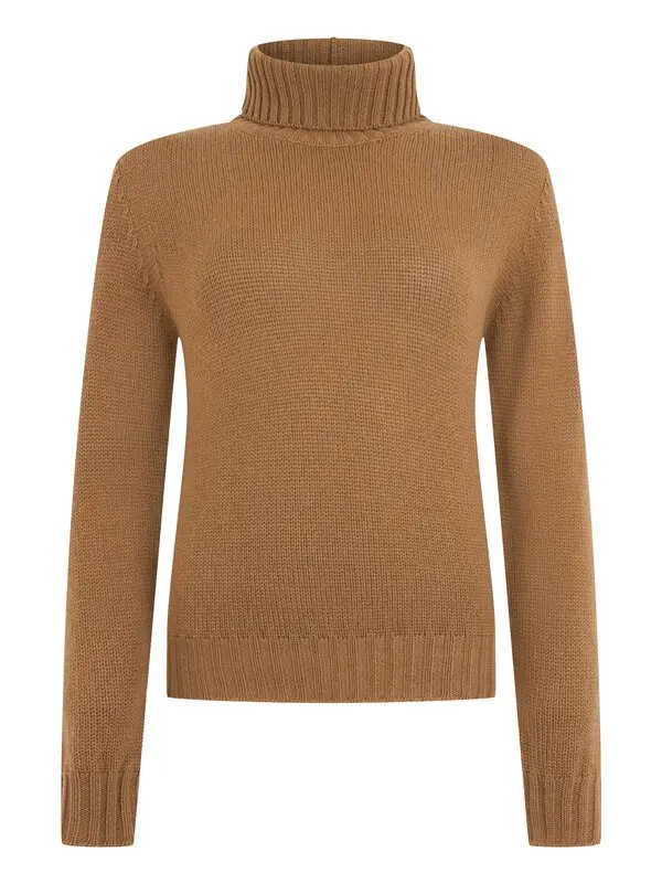 Fabiana Filippi Cashmere Turtleneck Sweater With Relaxed Fit - Brown
