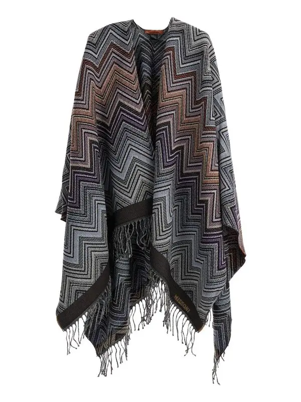 Missoni Hooded Long-sleeve Cape - Multicolor