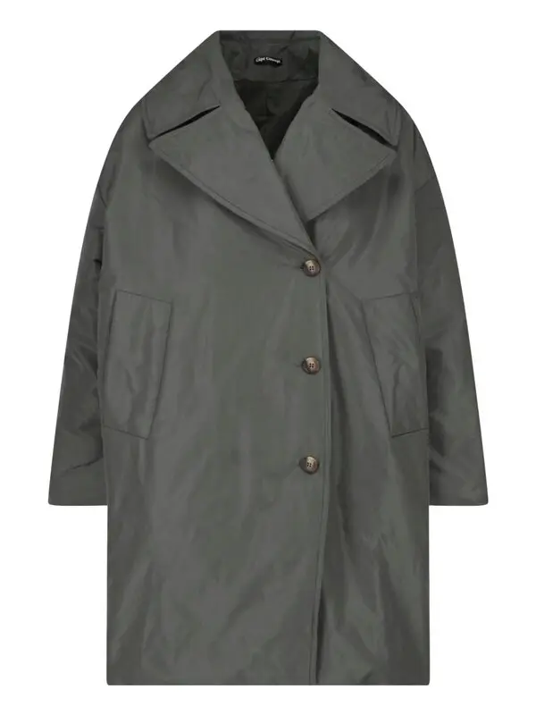 CAPE CONCEPT Oversized Single-breasted Trench Coat - Green