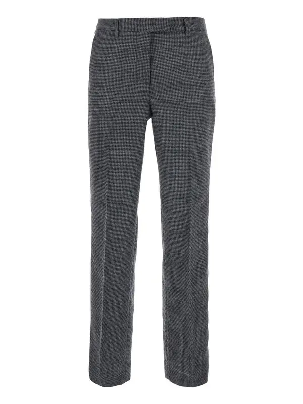 GRIFONI Classic Virgin Wool Trousers With Side Pockets - Grey