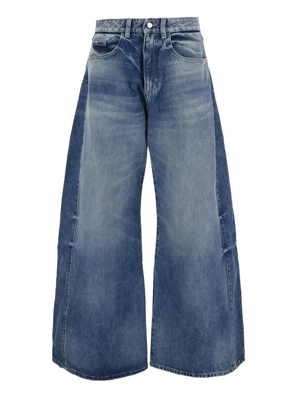 ICON DENIM LOS ANGELES Cami Wide-leg High-waist Jeans With Side Pockets - Blu