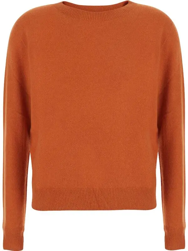 SOLOCASCMIR Tech Fabric High Neck Long Sleeve Top - Orange
