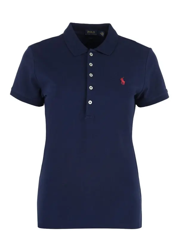 Polo Ralph Lauren Stretch Cotton Piqué Polo Shirt - Blue