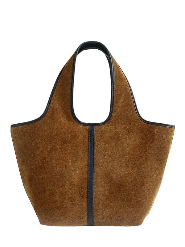 Madewell The Ellis Suede & Leather Small Shopper Tote - Forage Multi