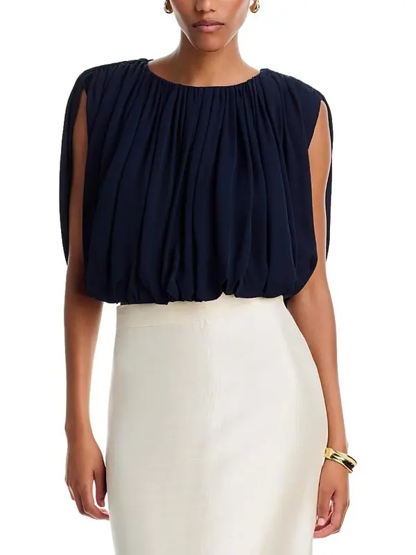 HEIRLOME Penelope Silk Bubble Top - Midnight