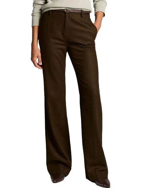 Vince Simone Wool Blend Soft Flannel Pants - Cypress