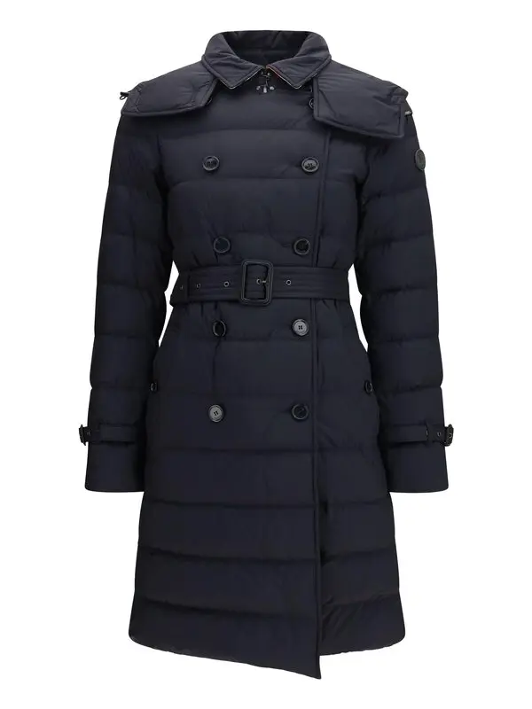 Burberry Audley Mid Length Nylon Down Jacket - Black