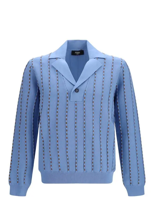 Fendi Trompe-l'œil Selleria Knit Sweater - Blue