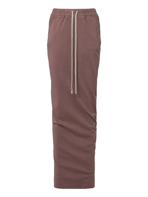 Rick Owens Pull On Pillar Cotton Maxi Skirt - Pink