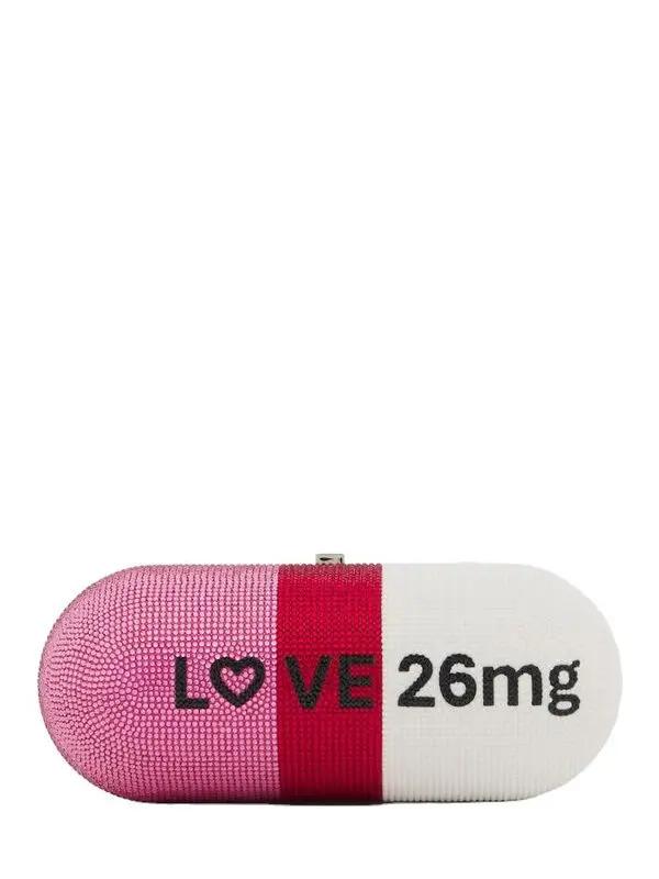 Judith Leiber Love Pill Capsule Embellished Clutch - Multicoloured