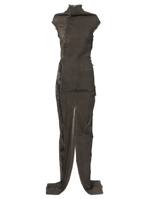 Rick Owens Sl Etna Denim Maxi Dress - Grey