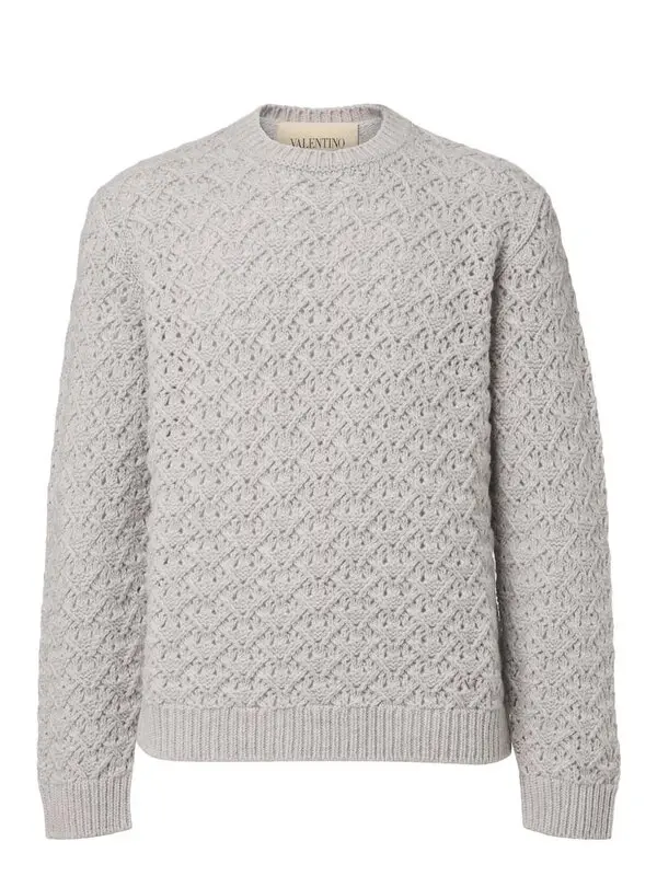 Valentino Garavani Wool And Cashmere Sweater - Grey