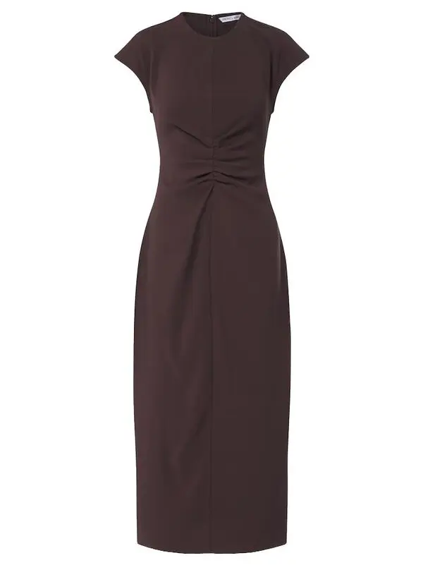 Veronica Beard June Crêpe Midi Dress - Brown