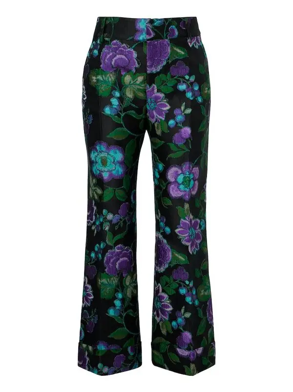 La DoubleJ Hendrix Floral Jacquard Straight Pants - Multicoloured