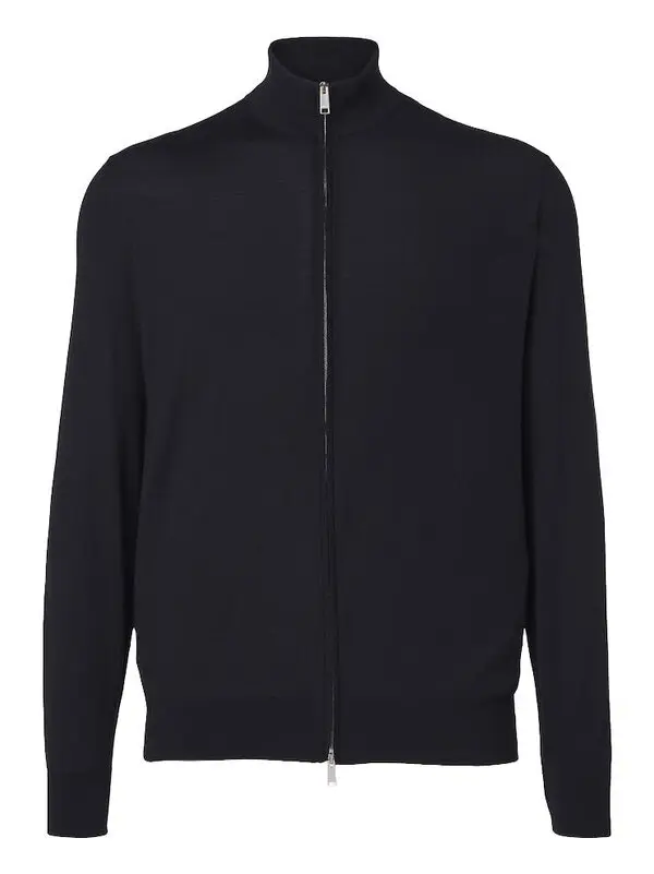 Zegna Wool Zip-up Cardigan - Blue