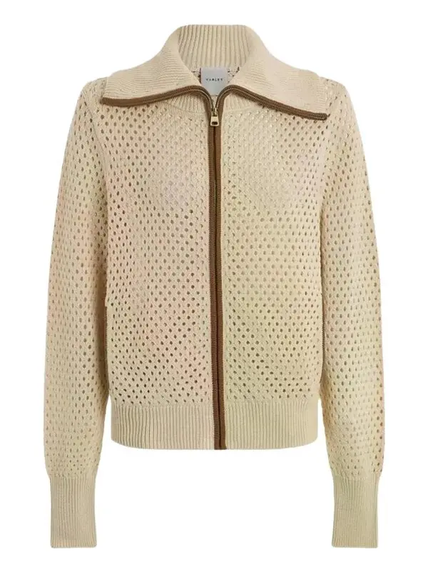 Varley Paula Open-knit Zip-up Cardigan - Neutrals