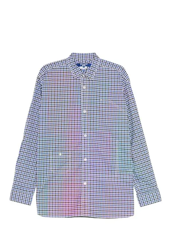 Junya Watanabe Gingham-check Panelled Shirt - Blue