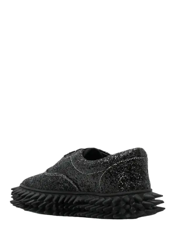 DOUBLET Glitter-effect Spiked-sole Sneakers - Black