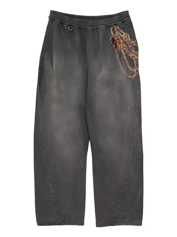 DOUBLET Chain-embroidery Track Pants - Grey