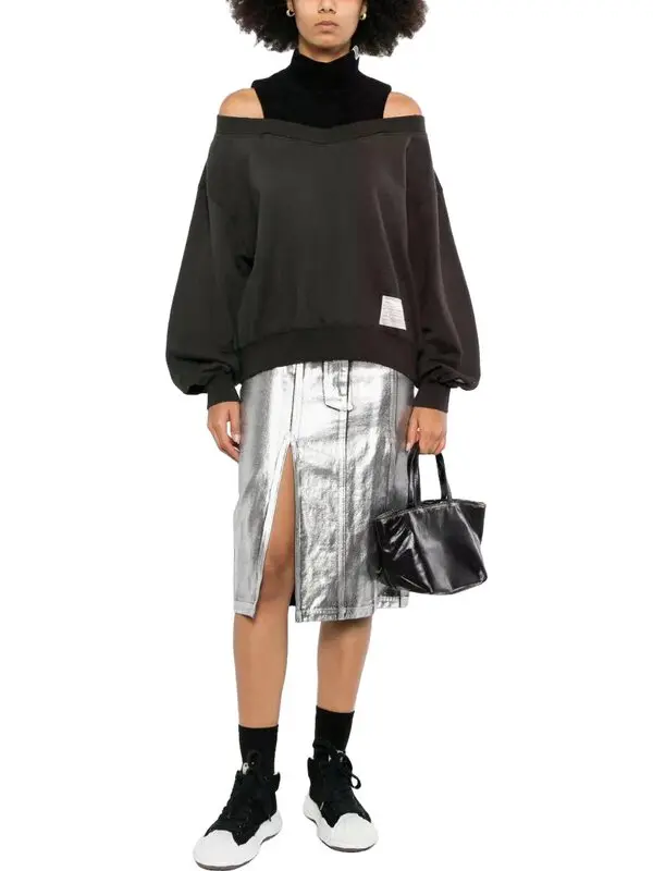 Mihara Yasuhiro Cold-shoulder Panelled Sweater - Grey