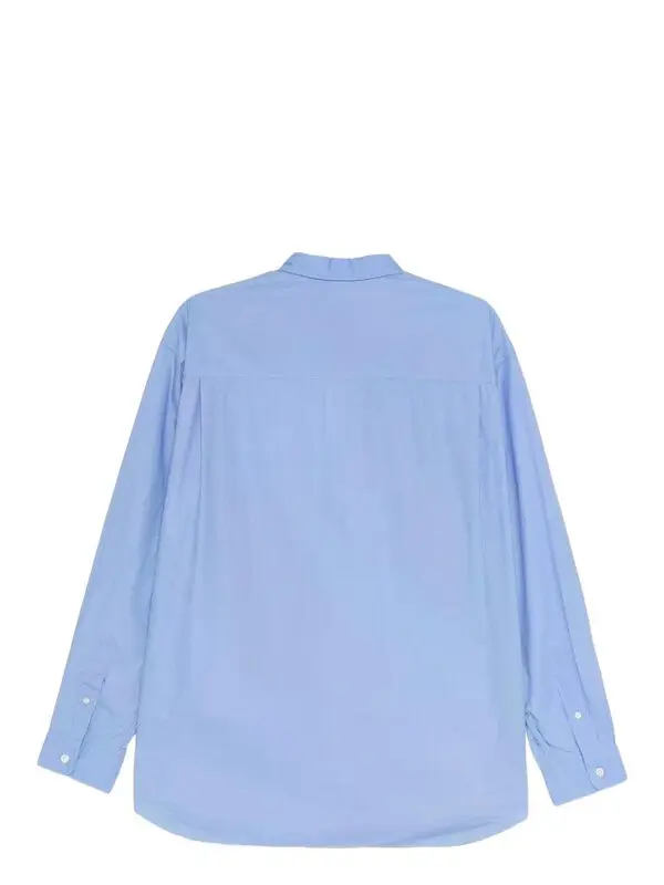 Comme Des Garçons Patchwork Frayed-edge Shirt - Blue
