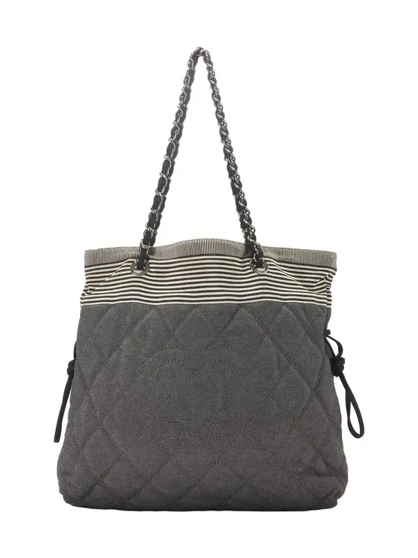 Chanel Denim 'cc' Bonbon Tote - Black