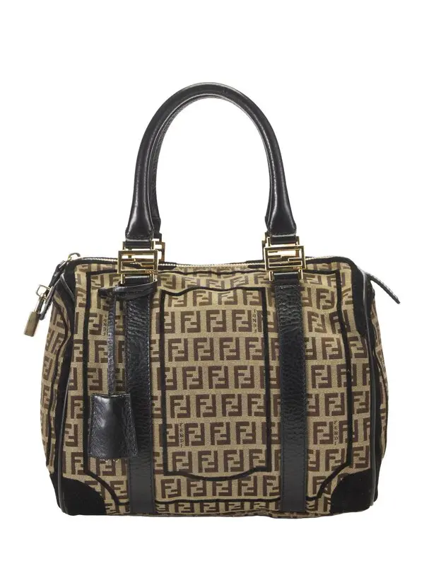 Fendi Zucchino Canvas Boston - Black