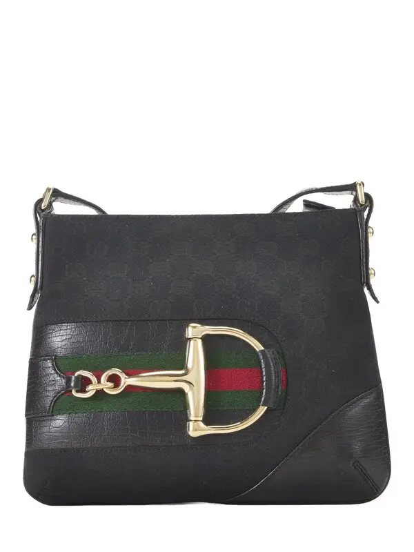 Gucci Gg Canvas Web Hasler Messenger - Black