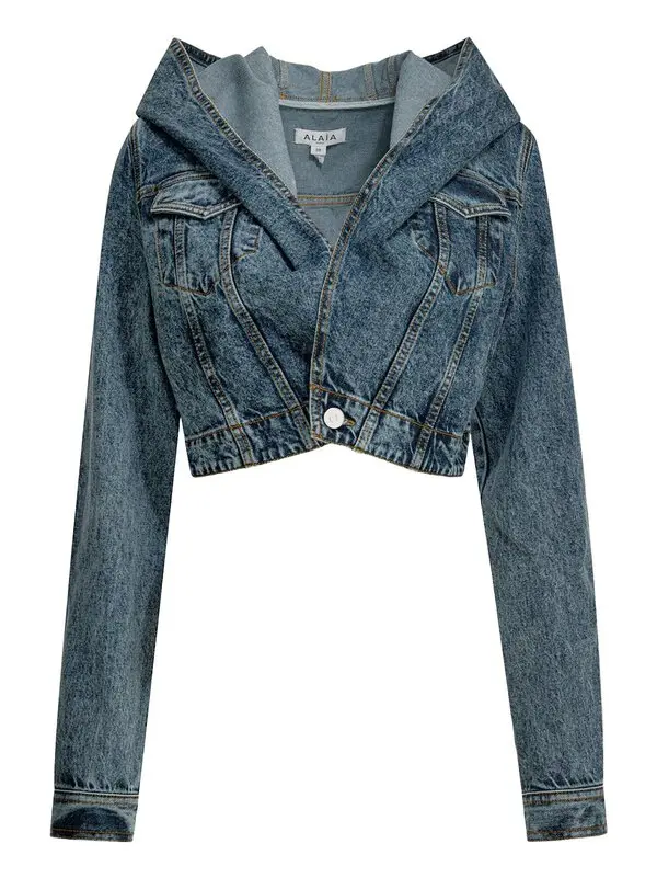 Alaïa Hooded Denim Jacket - Multicolor